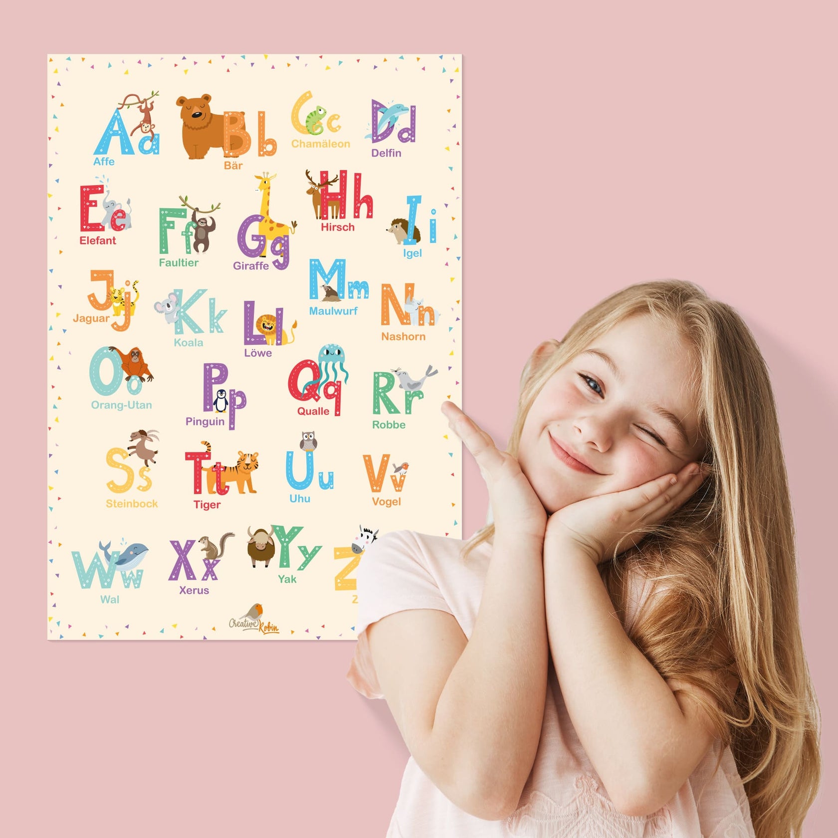 ️ ABC Lernposter mit Tieren 🦁 Kinderzimmer CreativeRobin