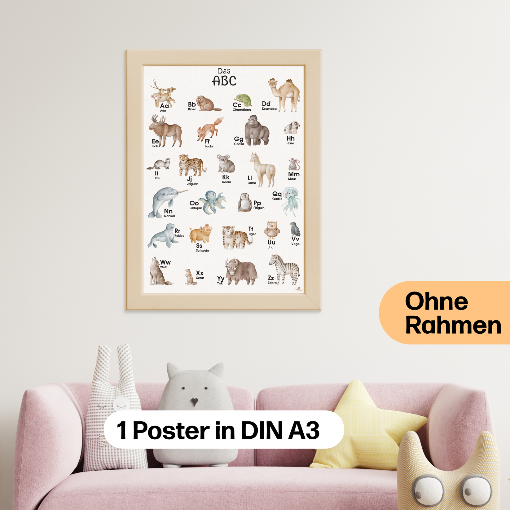 ️ ABC Lernposter mit Tieren 🐨 Kinderzimmer CreativeRobin
